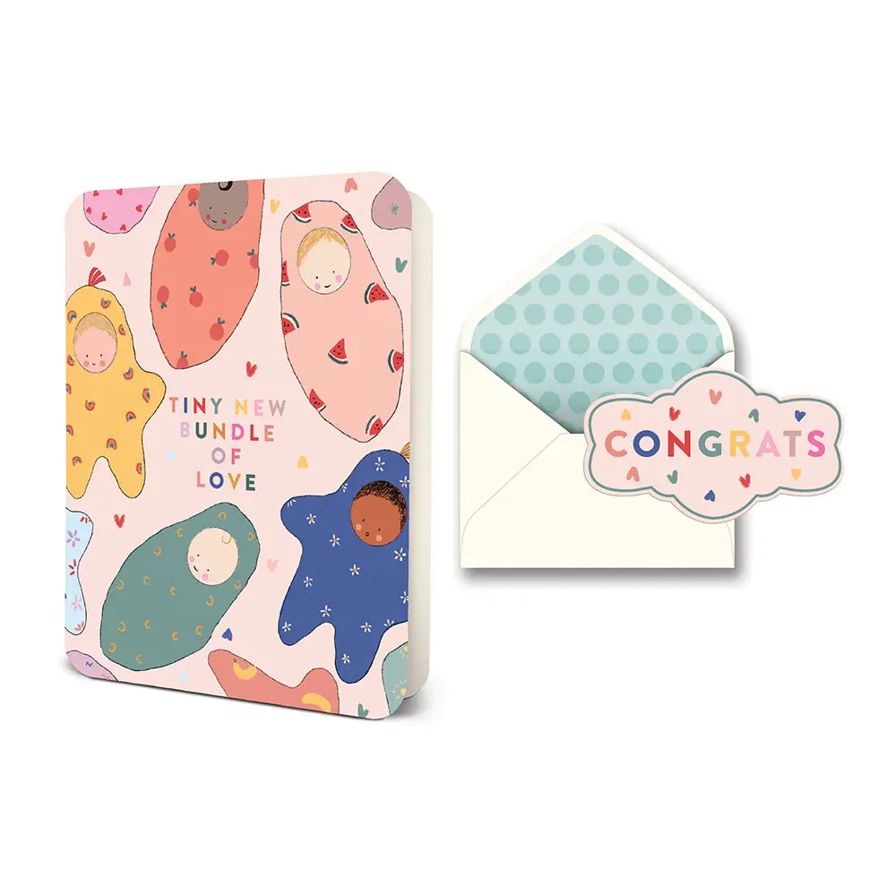 Tiny Bundle Of Love Greeting Card – Rendered Unique