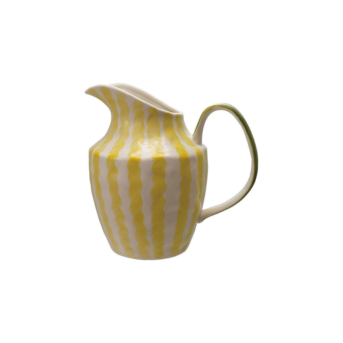 Yellow & White Stripe Pitcher – Rendered Unique